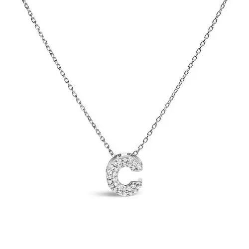 HAUS OF BRILLIANCE 10k Gold Diamond Accent Initial Pendant Necklace - White | C